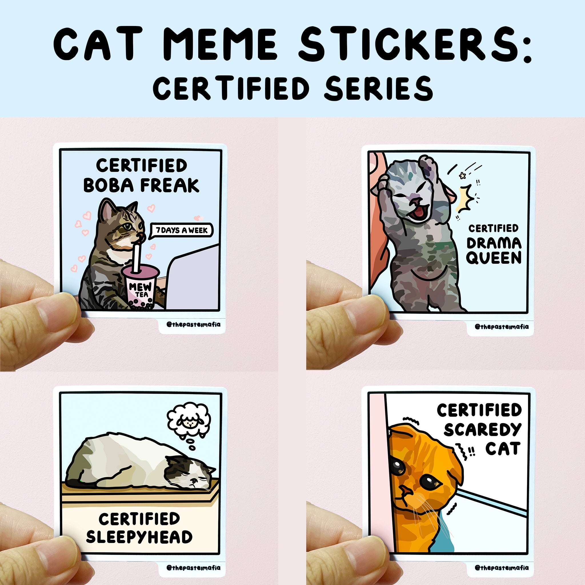 "certified" cat meme stickers – the pastel mafia