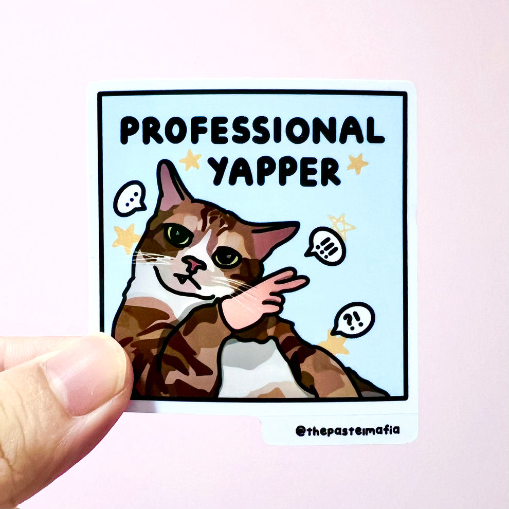 "professional yapper" sticker – the pastel mafia