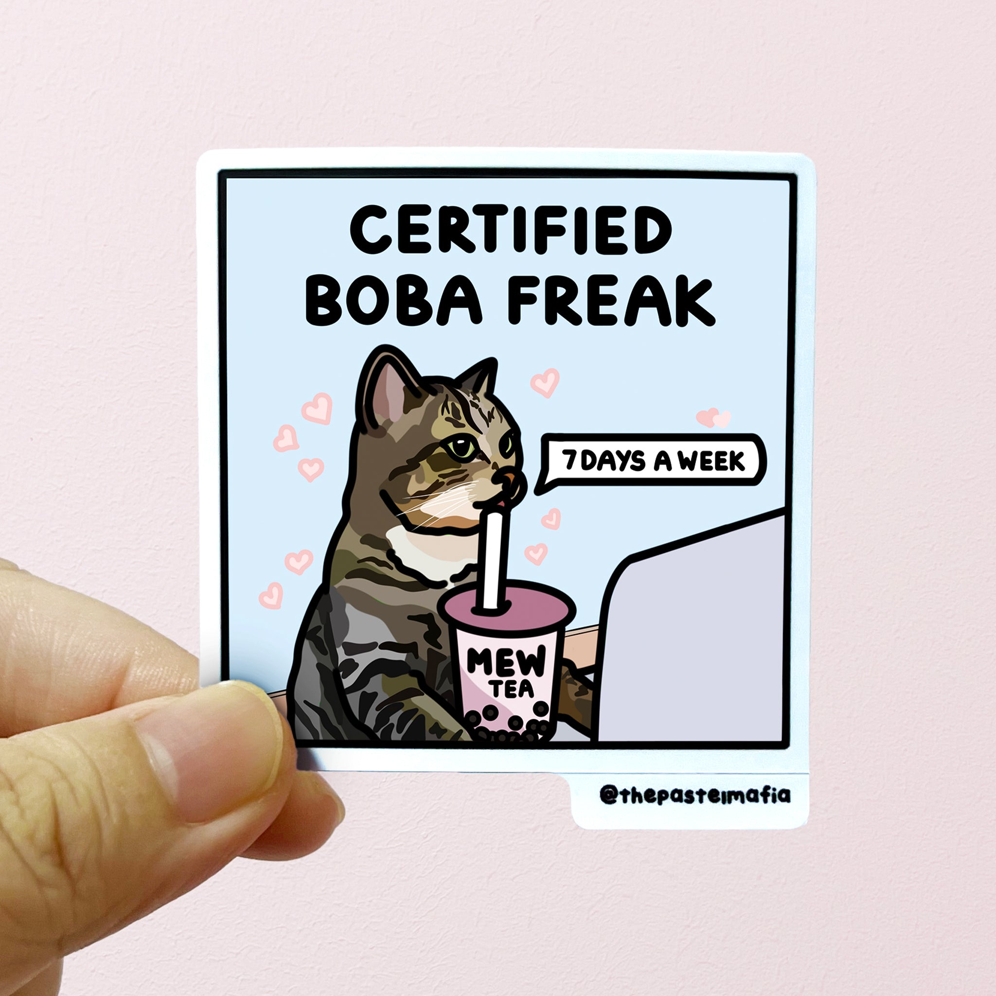 "certified boba freak" sticker – the pastel mafia