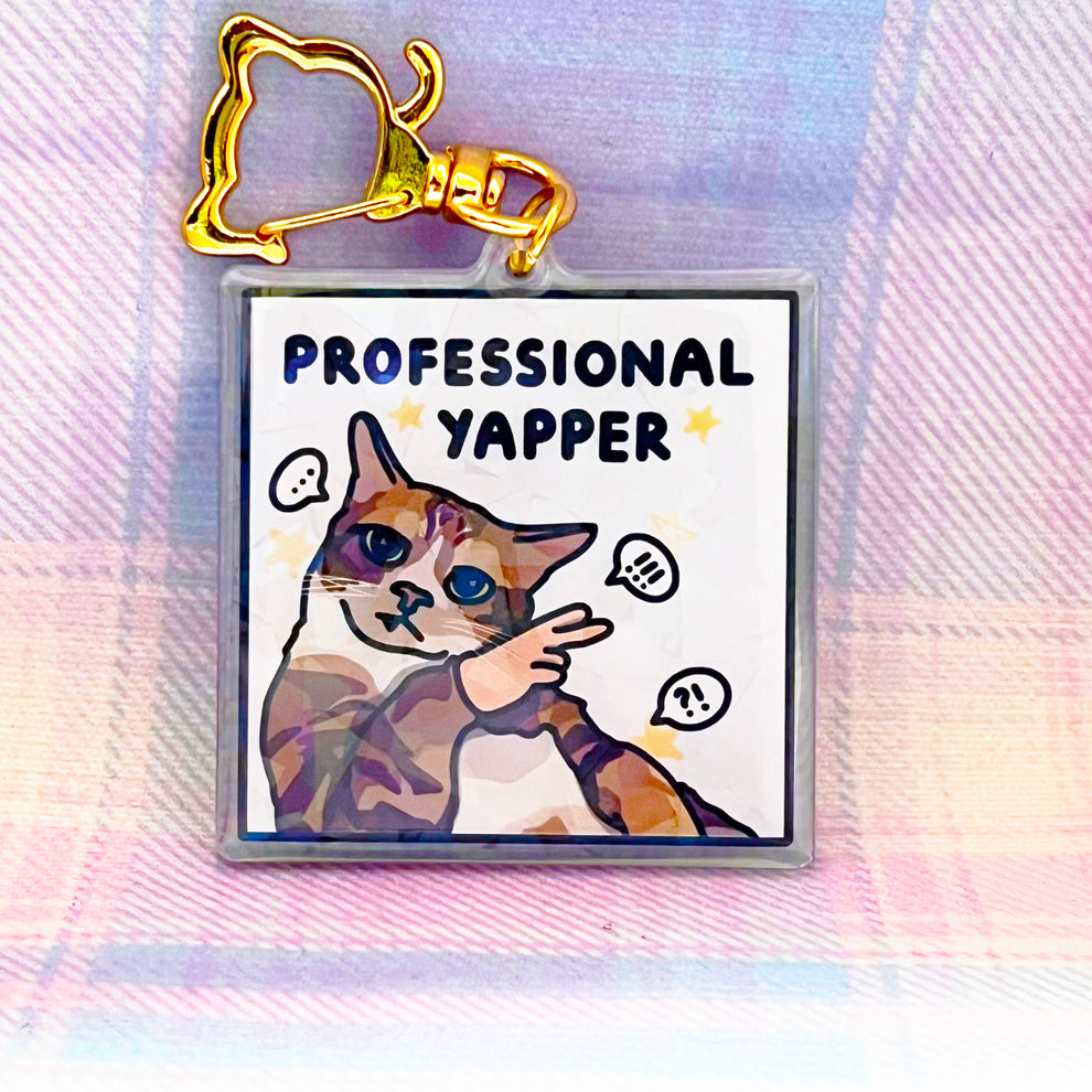 "professional yapper" keychain – the pastel mafia