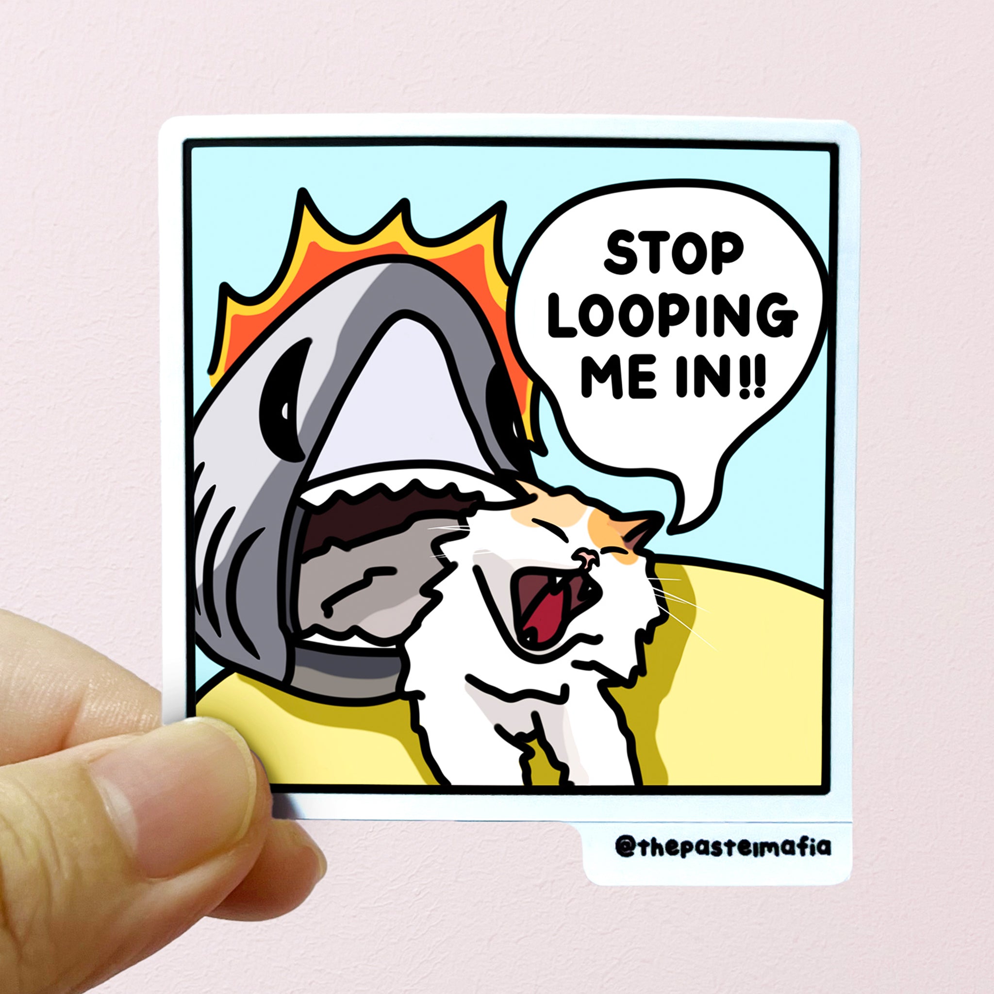 "stop looping me in" sticker – the pastel mafia