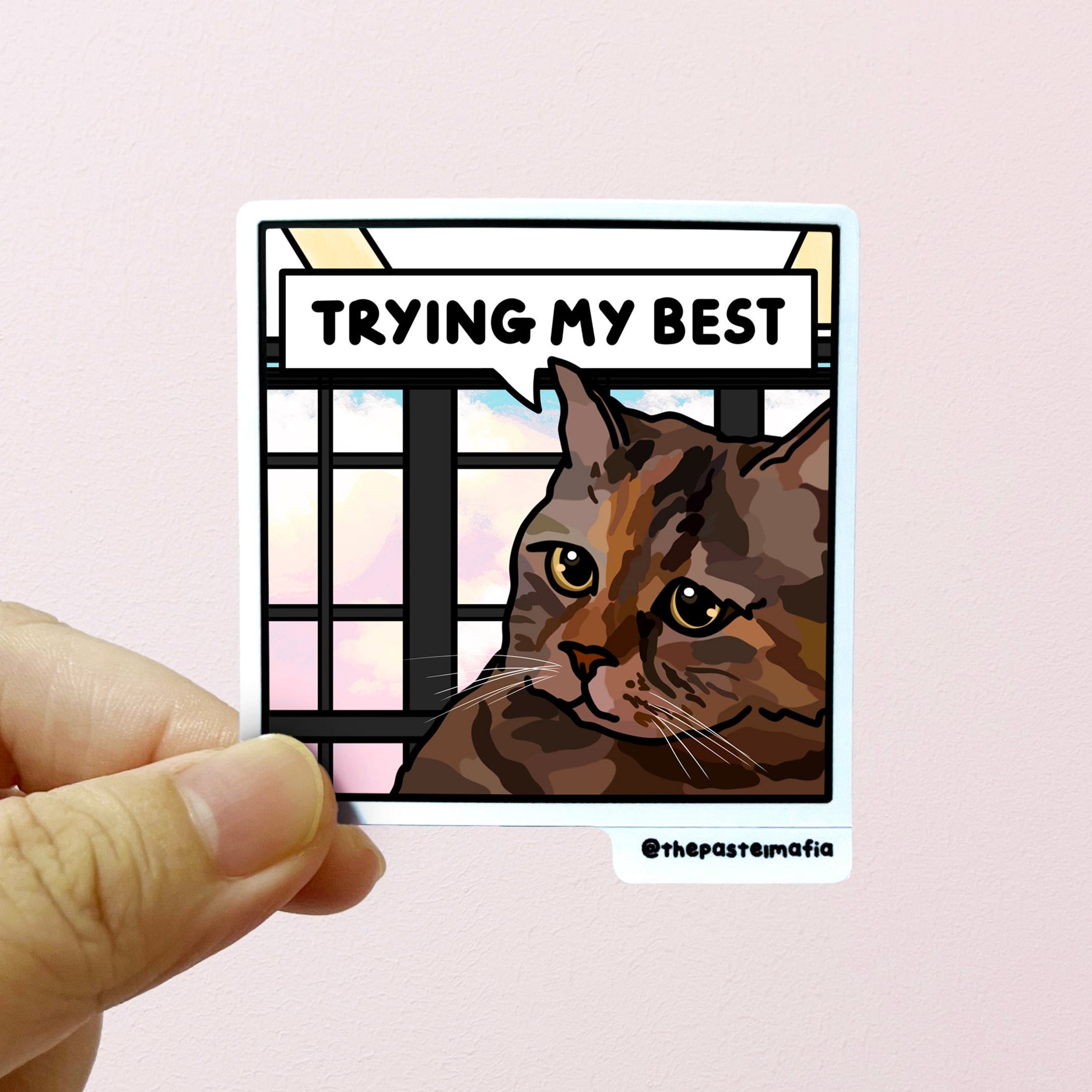 "trying my best" sticker – the pastel mafia
